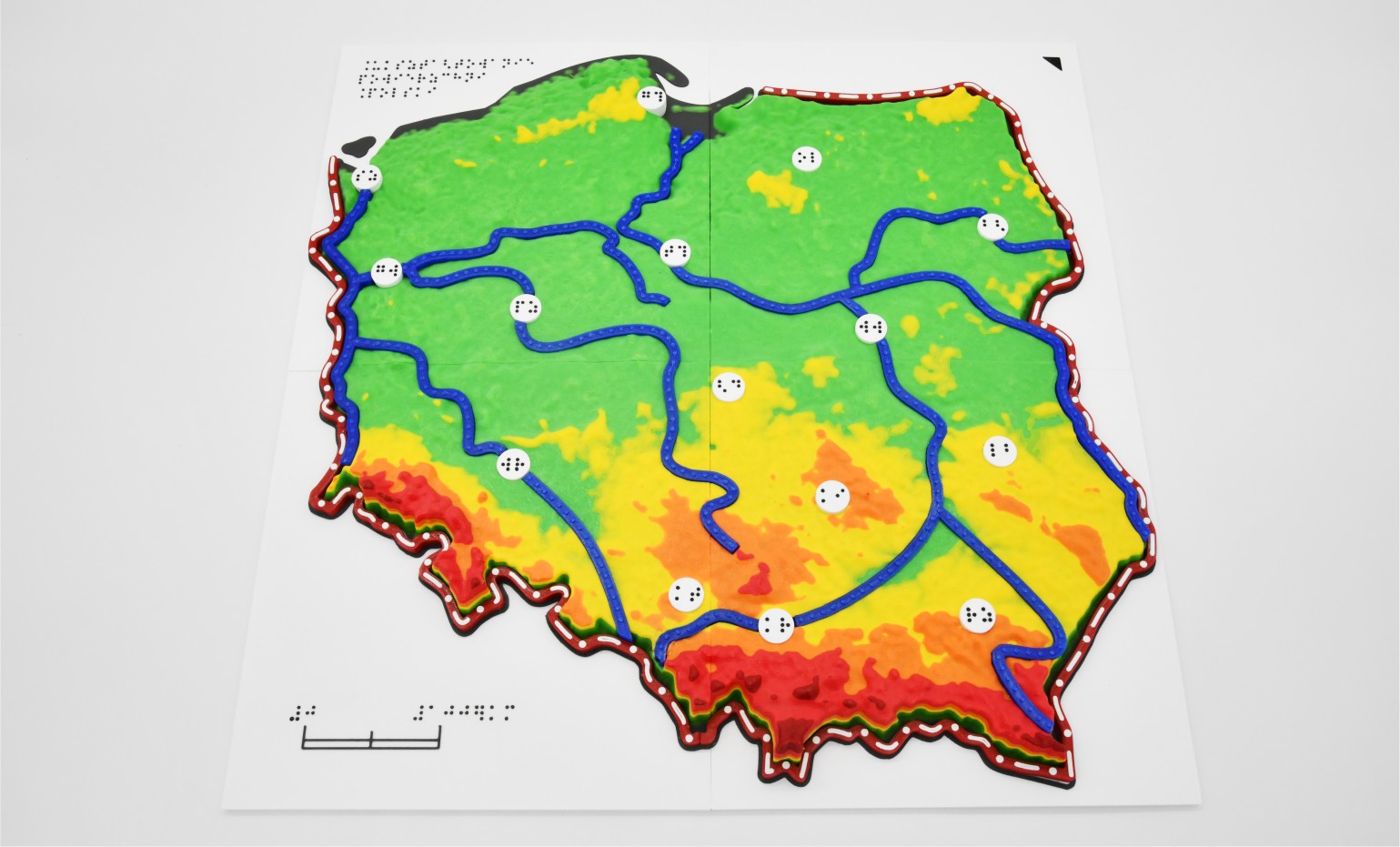 Ukształtowanie powierzchni Polski – duża mapa dotykowa – Centrum Wiedzy ...